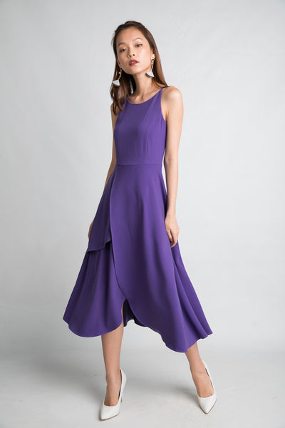 Ariel Tiered Hem Maxi In Royal Purple – Mint Ooak
