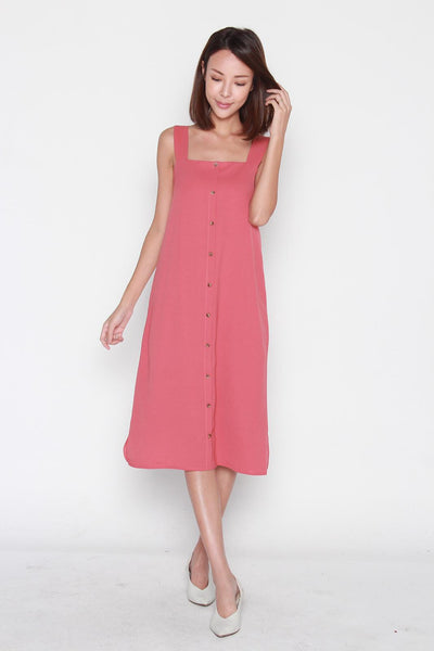 Charlene Button Down Belted Dress in Dark Salmon – Mint Ooak