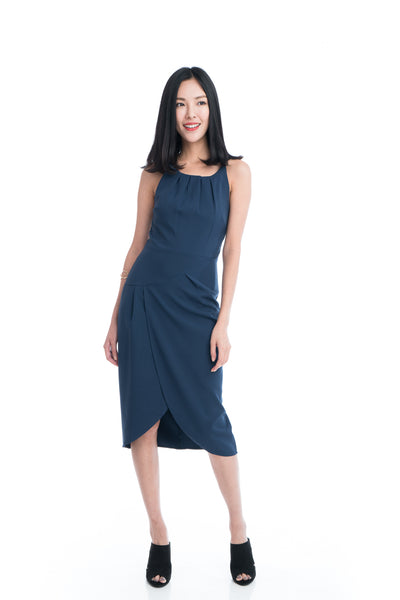 Heidi Cross-Over Dress in Navy – Mint Ooak